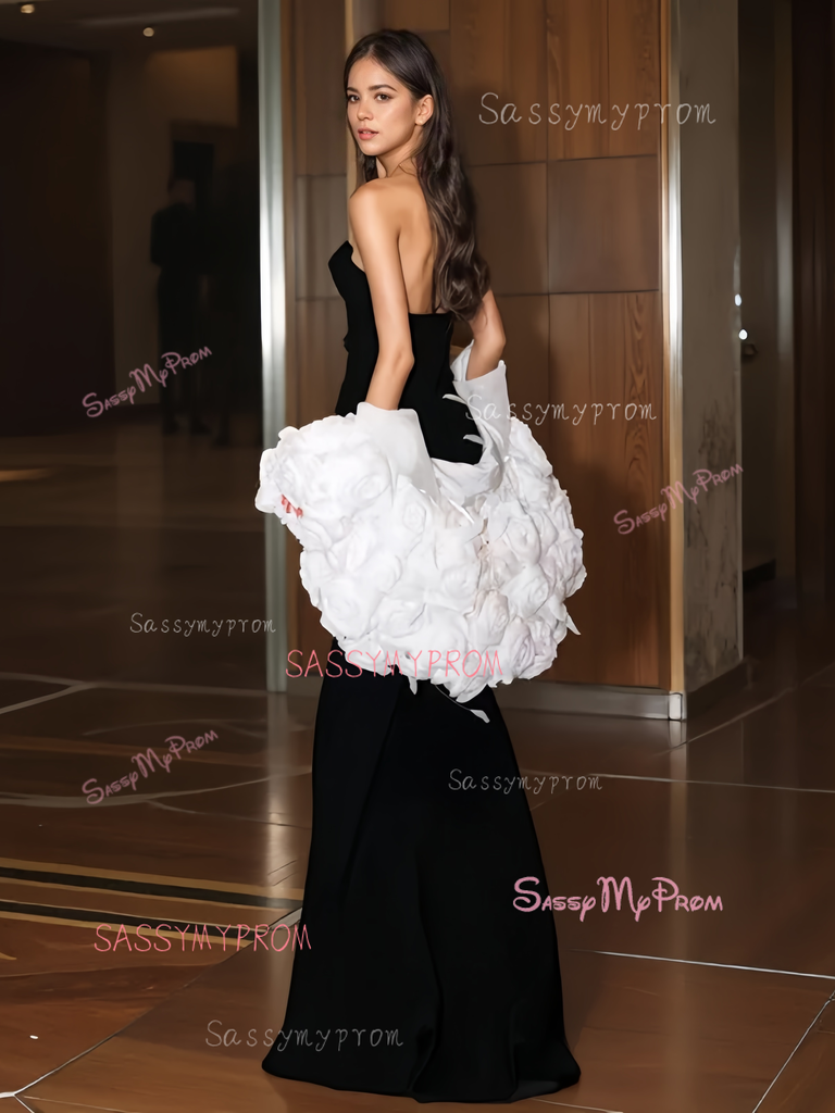 Trumpet Mermaid Black Sweetheart Satin Prom Dress – Sassymyprom