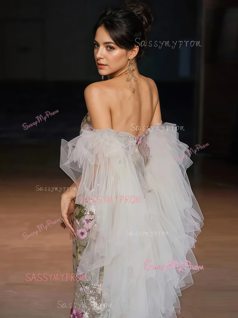 Trumpet Mermaid Floral Strapless Prom Dress – Sassymyprom