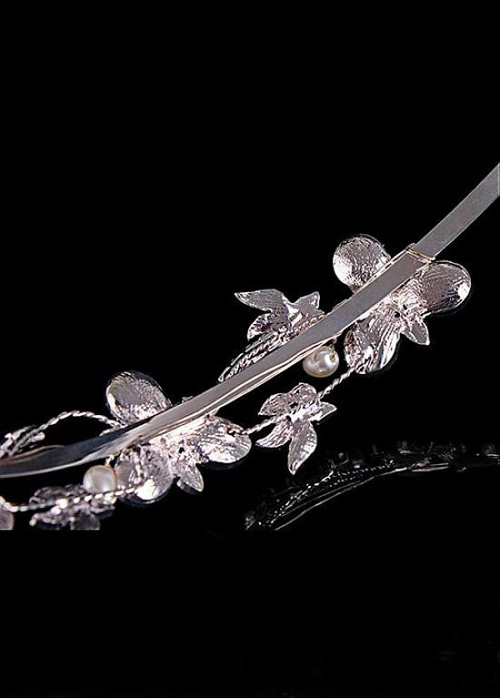 Shimmering Silver Plated Alloy Tiara With Rhinestones & Pearls Cheap ...